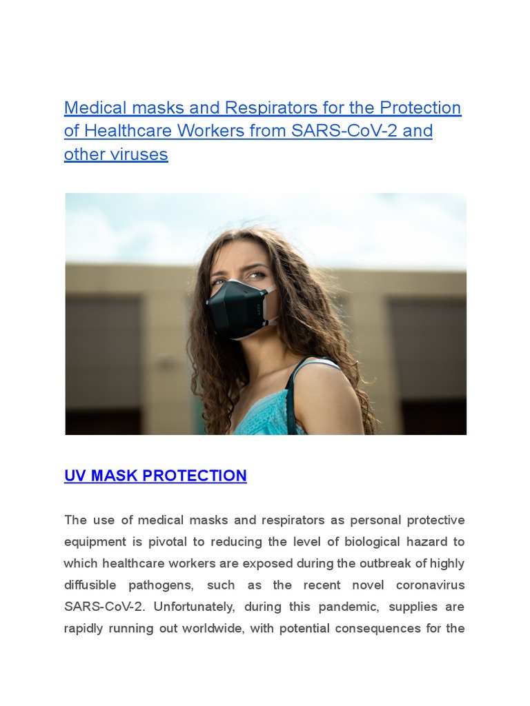 Medical Masks and Respirators For The Protection of Healthcare Workers ...