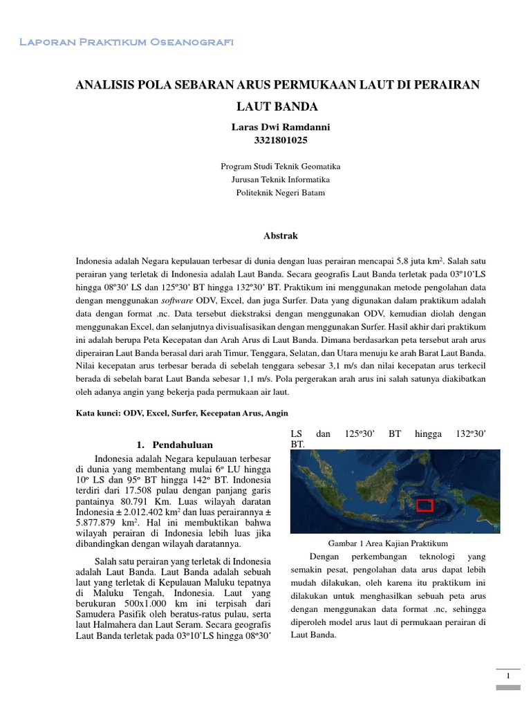 ANALISIS POLA SEBARAN ARUS PERMUKAAN LAUT DI PERAIRAN LAUT BANDA Laras ...