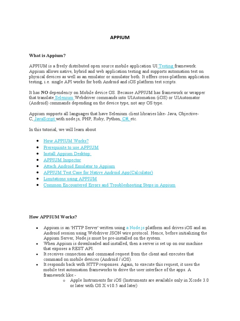 What Is Appium? | PDF | Selenium (Software) | Android (Operating System)
