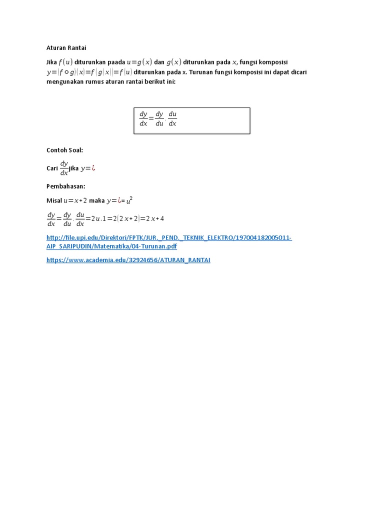 Aturan Rantai | PDF