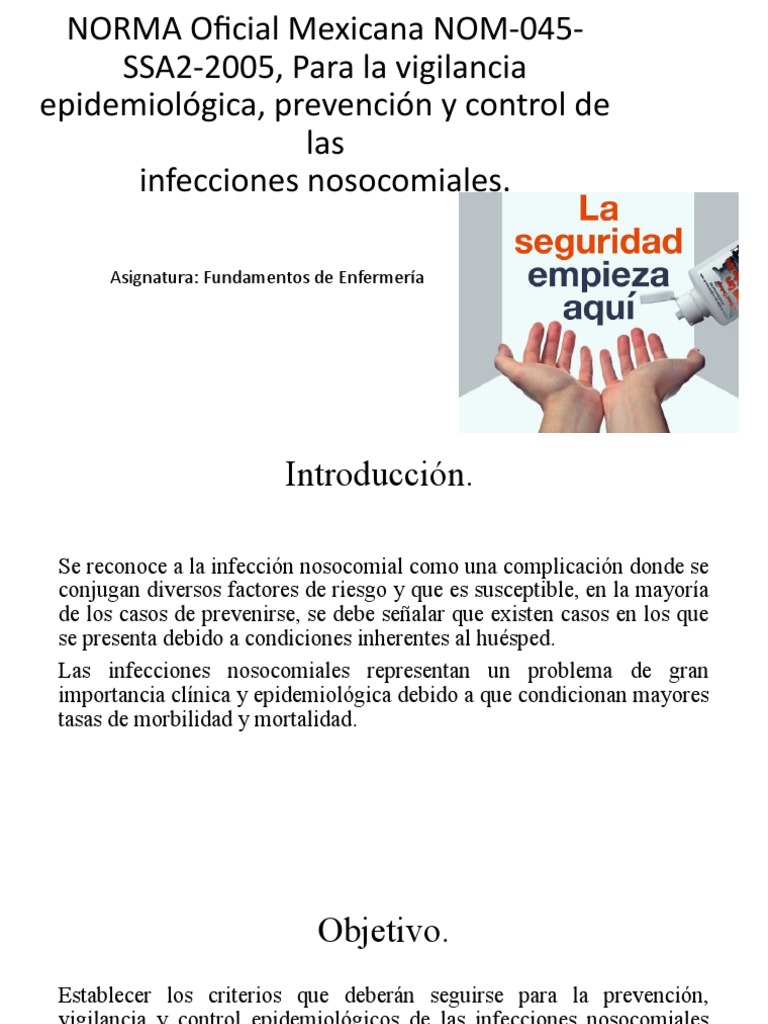 NORMA Oficial Mexicana NOM-045-SSA2-2005, para La Vigilancia | PDF | Infección adquirida en el ...