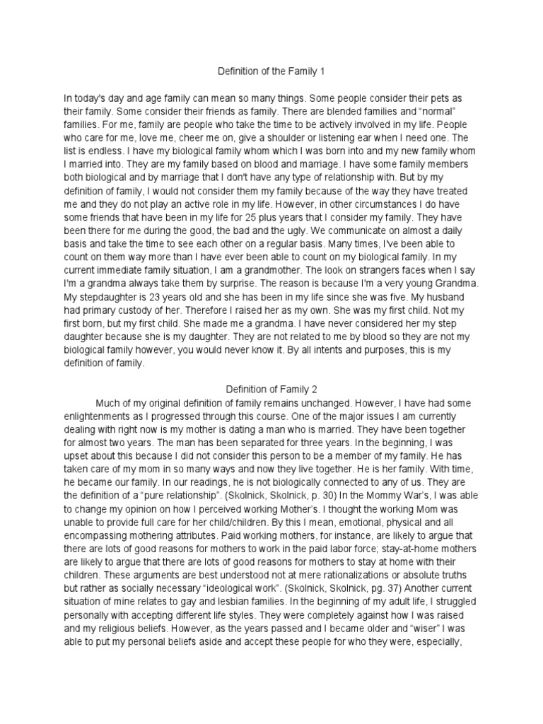Definition of The Family | PDF | Mother | Family