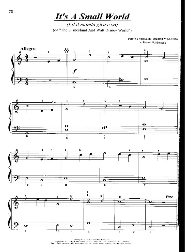 Its A Small World (Disney) | PDF