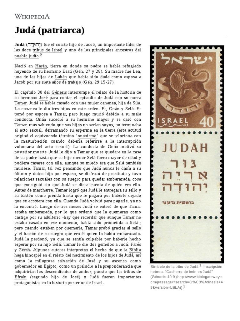 Judá (Patriarca) | PDF | Biblia hebrea | Gente de la Torá