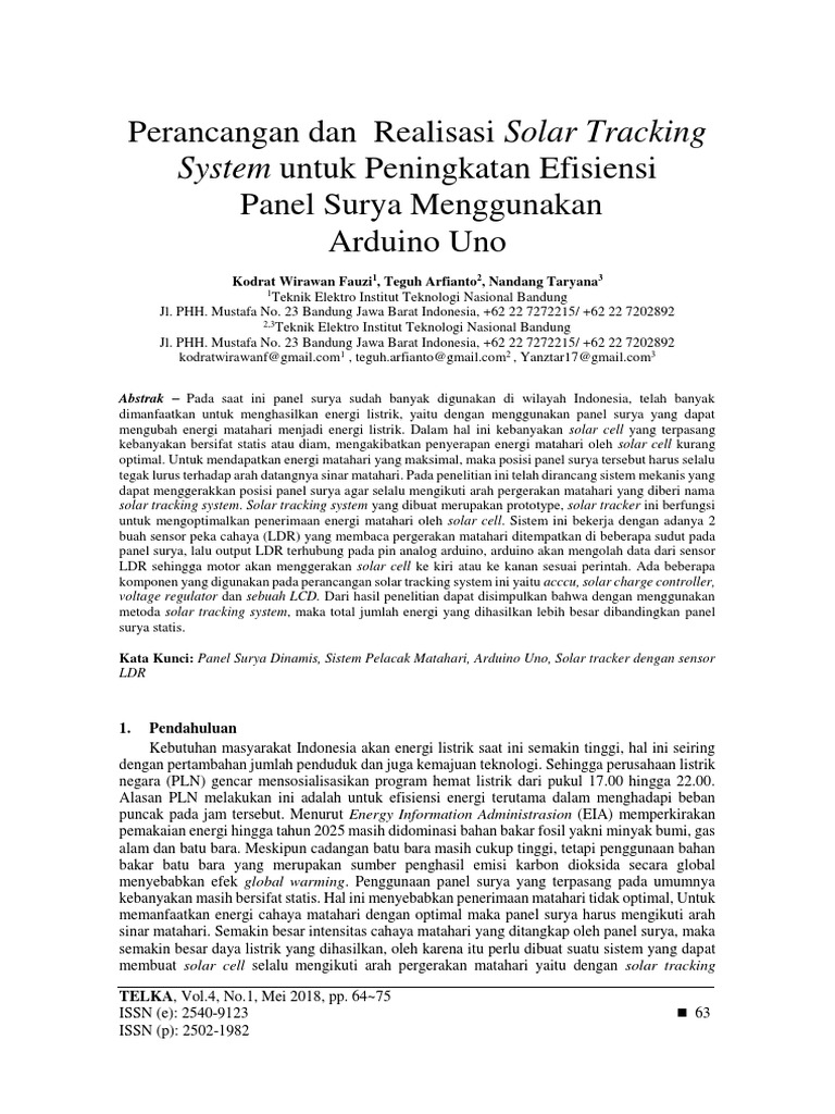 Contoh Skripsi Solar Tracker | PDF