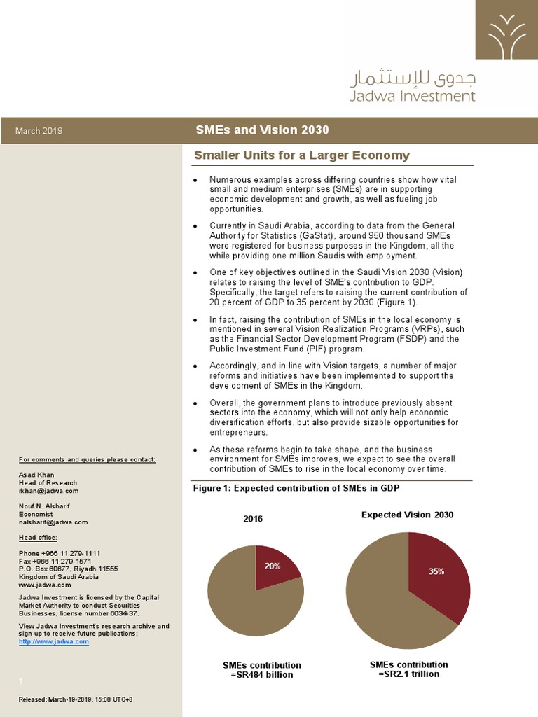 Saudi SMEs and Vision 2030 Impact | PDF | Financial Technology ...