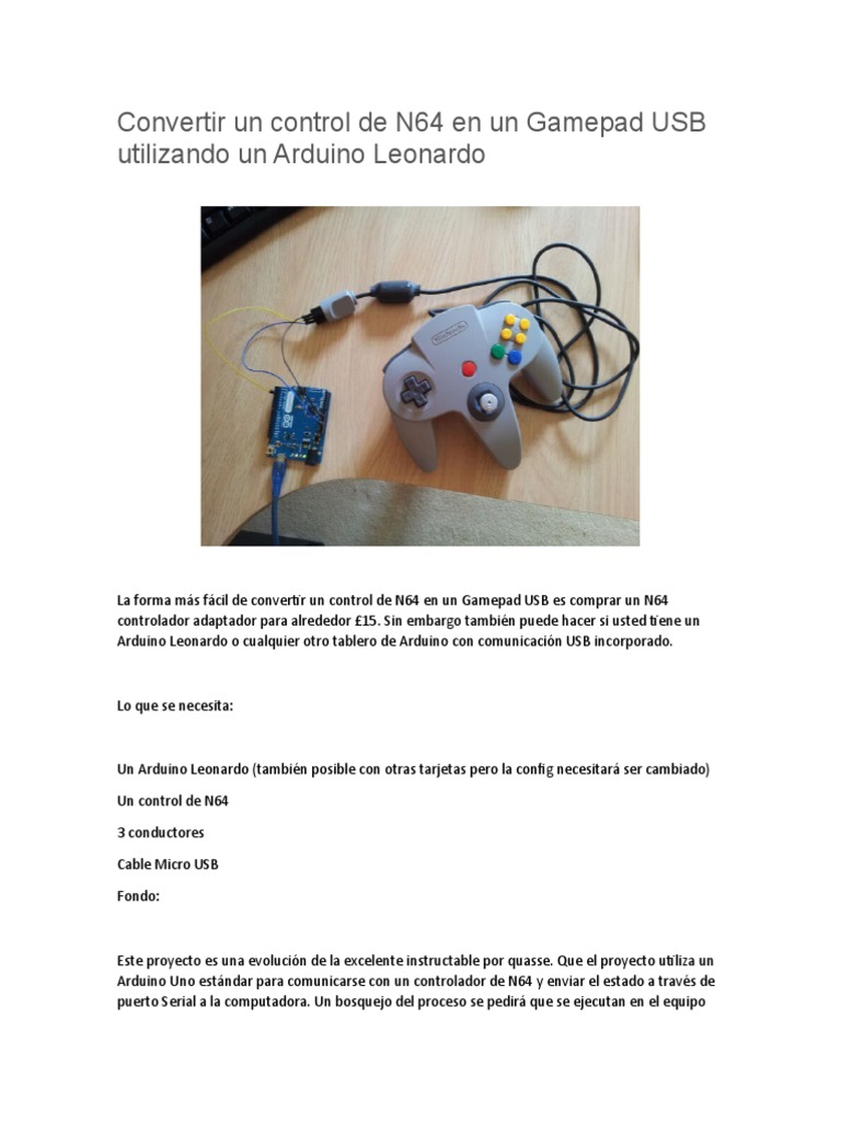Convertir Un Control de N64 en Un Gamepad USB Utilizando Un Arduino Leonardo | Descargar gratis ...