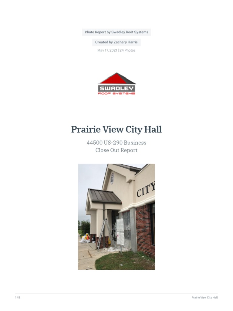 Prairie View City Hall - Close Out Report | PDF | Architectural Design ...