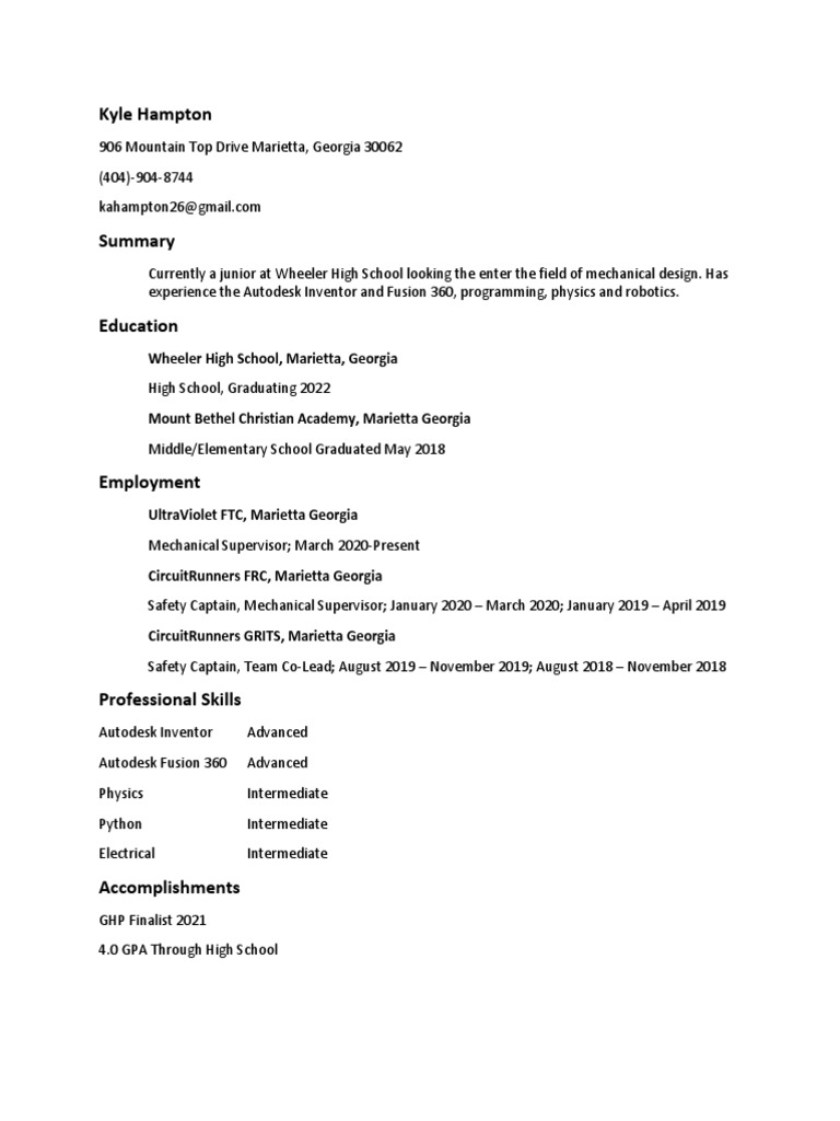 April 2021 Resume | PDF