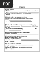 Pridjevi - Vježba Za 5 Razred Osnovne Škol | PDF