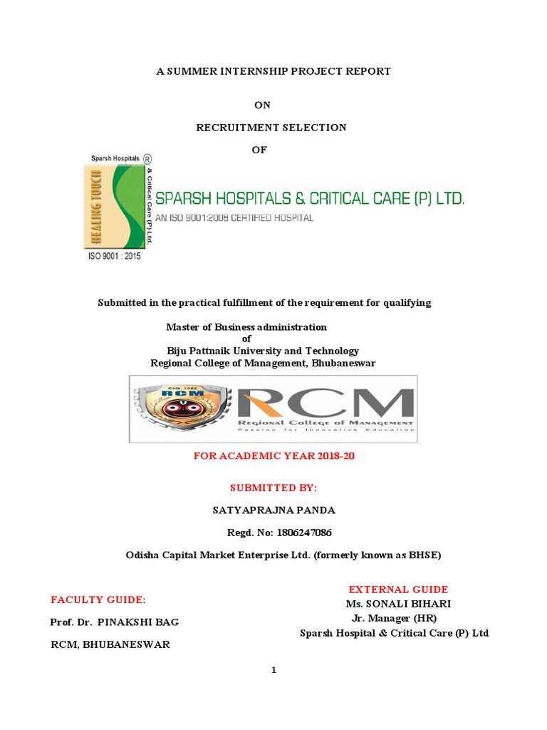 Project Report On Recruitment & Selection | PDF | Recruitment ...