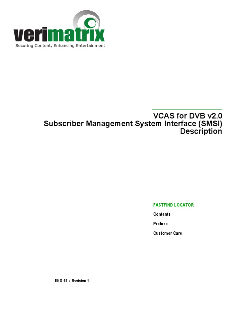 ENG-59 VCAS DVB 2.0 - Subscriber Management System Interface (SMSI ...