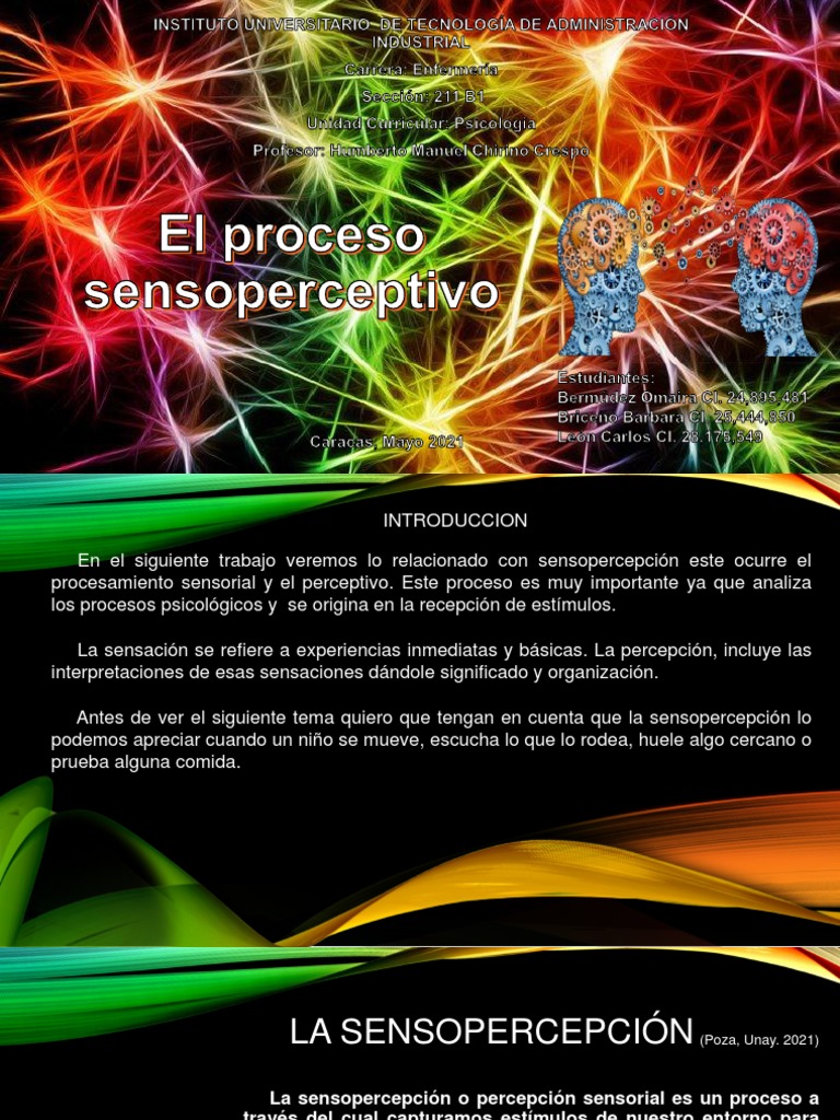 El Proceso Senso Perceptivo IUTA | PDF | Percepción | Estrés (biología)