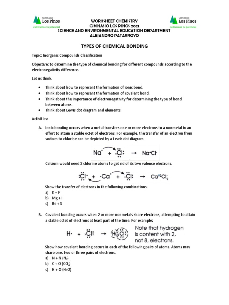 Types of Bonding | PDF | Ionic Bonding | Chemical Bond
