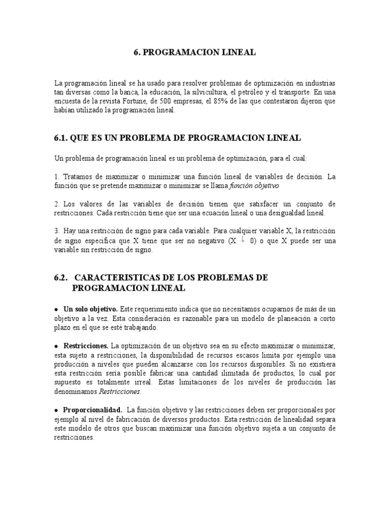 Programación Lineal-Forma General Del Modelo | PDF | Programación lineal | Optimización Matemática