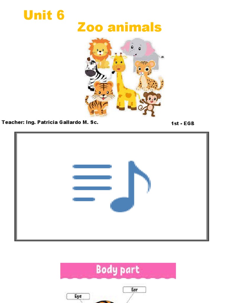 1°class#2 Unit 6. Zoo Animals | PDF