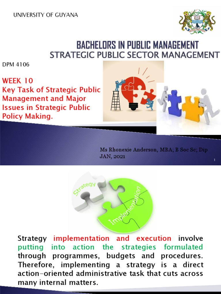 DPM 4106 W10 Key Task of Strategic Management and Major Issues in ...