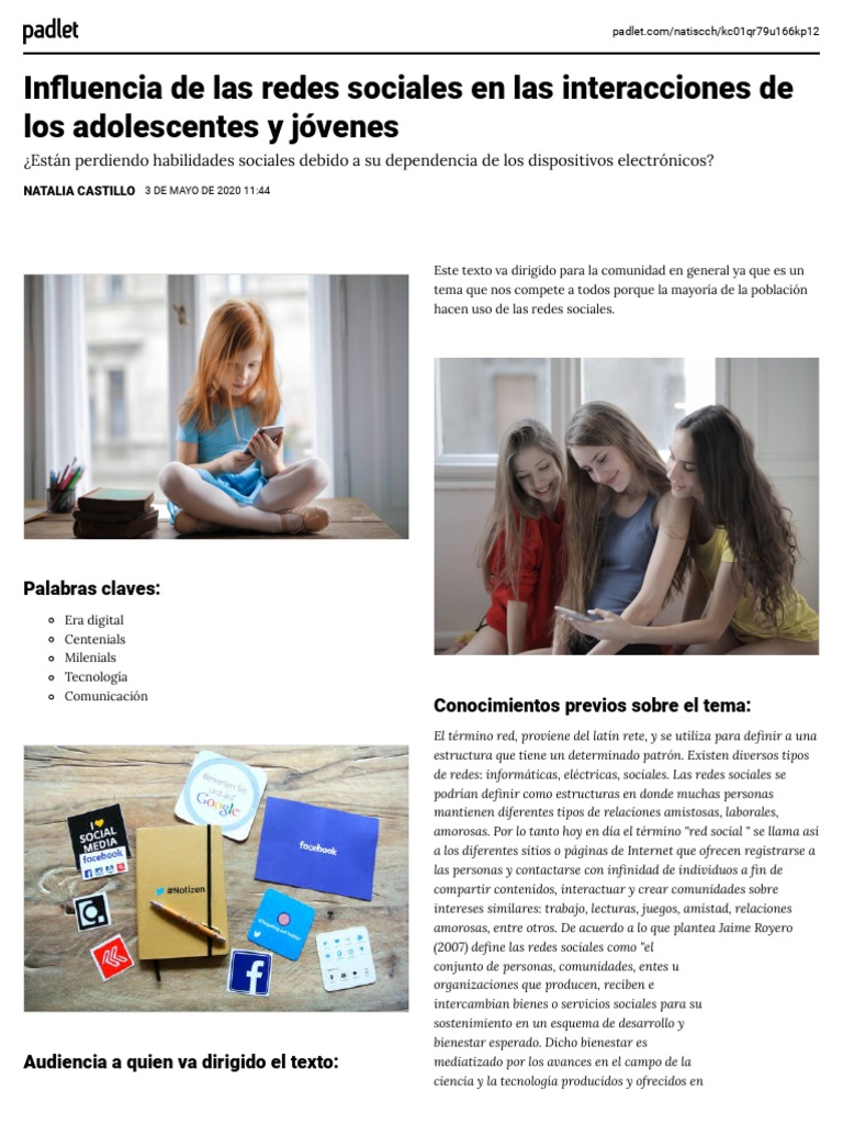 Impacto de Redes Sociales en Jóvenes | PDF | Red social | Redes sociales