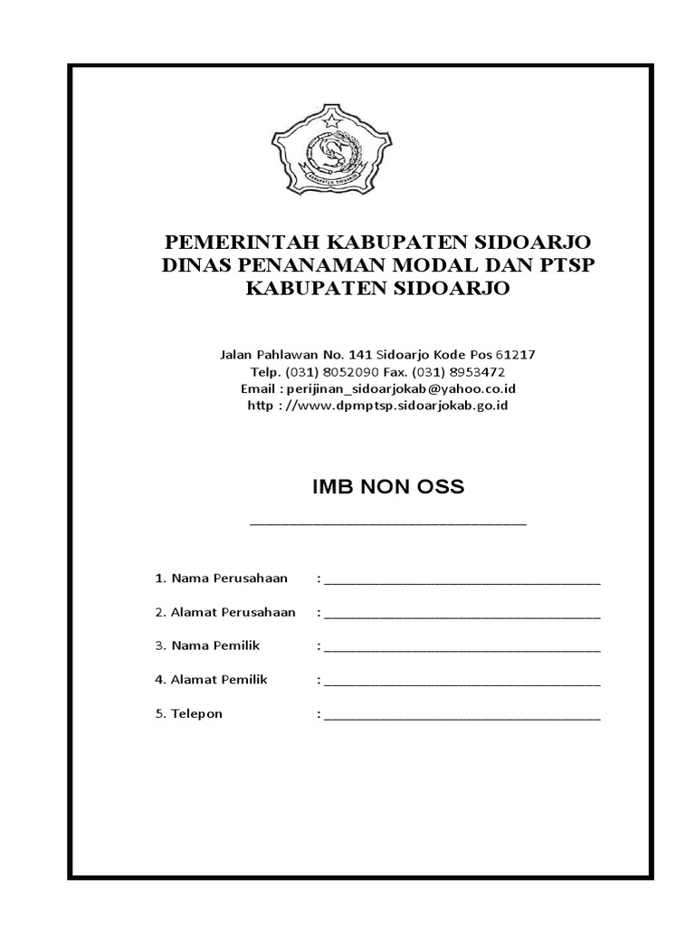 Formulir IMB dan Pakta Integritas Sidoarjo | PDF | Pengelolaan Keuangan & Uang | Hukum