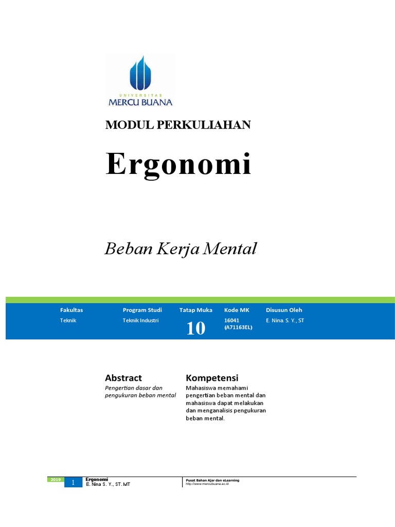 Modul Ergonomi-10 | PDF