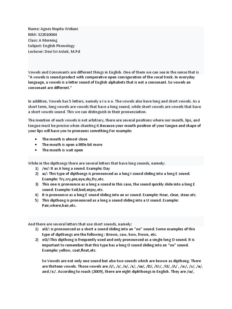 Conclusion 2 | PDF | Vowel | English Language