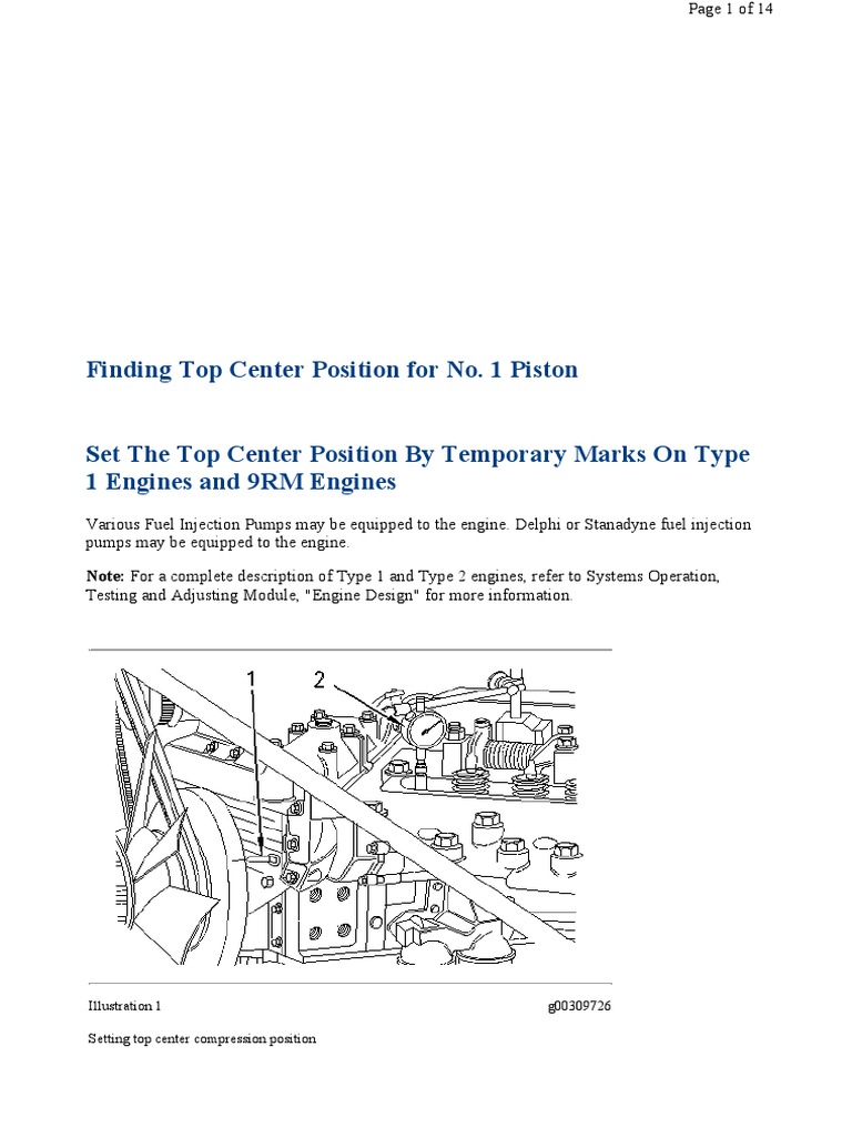 Finding Top Center Position For No. 1 Piston | PDF | Pump | Fuel Injection
