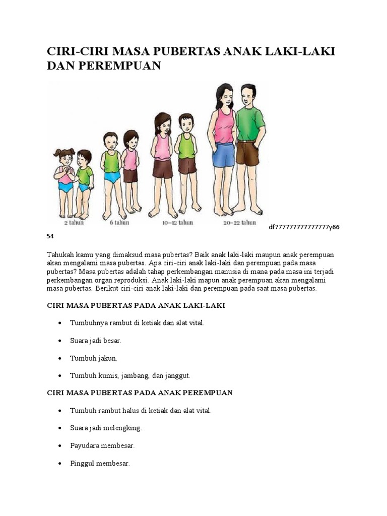 CIRI-ciri Pubertas | PDF | Pengembangan Diri