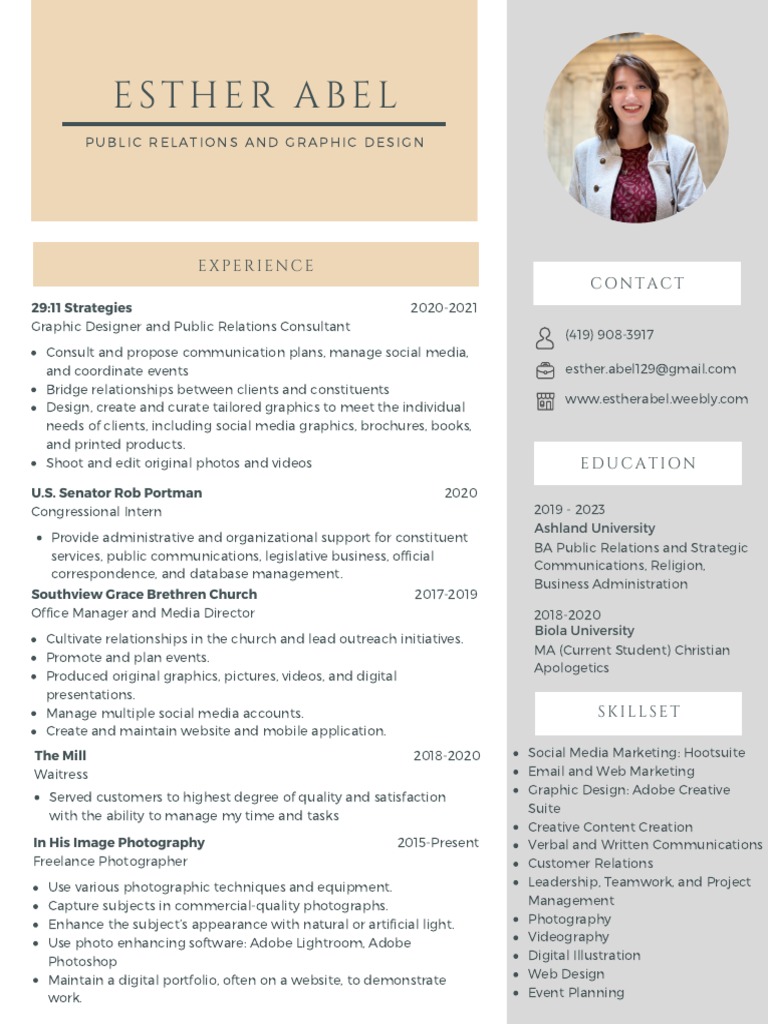 Resume Esther Abel 1 | PDF | Graphic Design | Websites