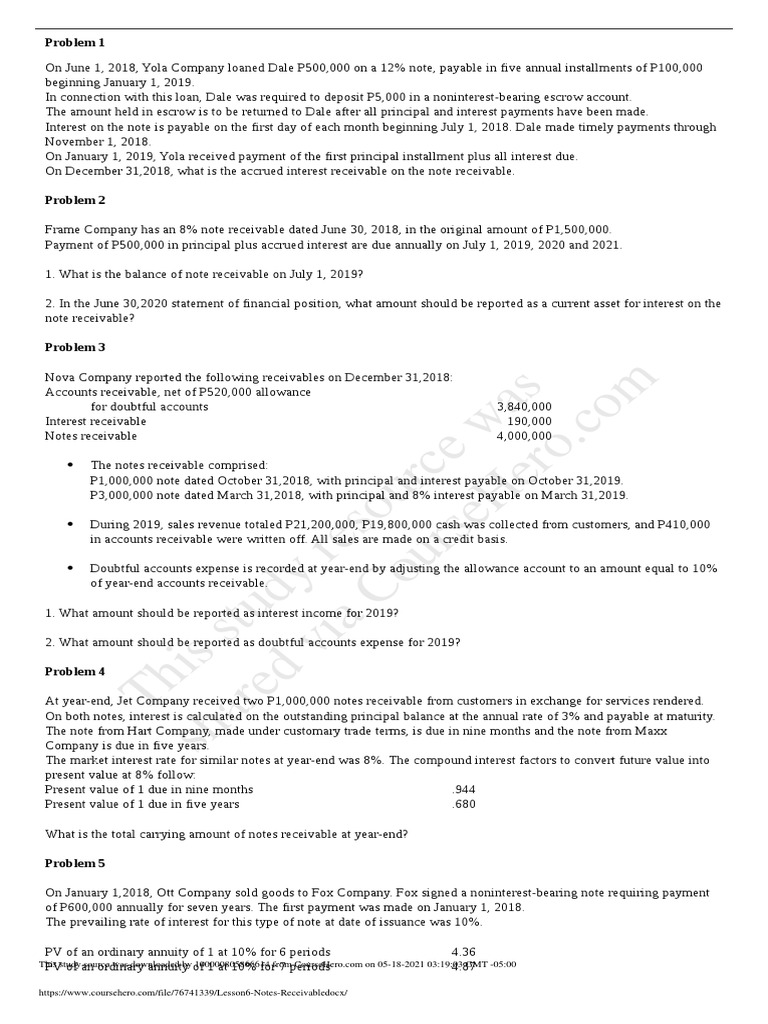 This Study Resource Was: Problem 1 | PDF | Present Value | Personal Finance