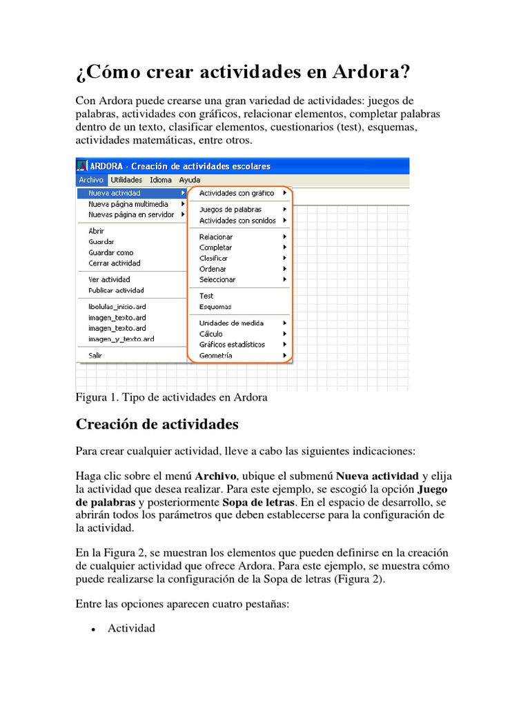 Cómo Crear Actividades en Ardora | PDF | Ventana (informática) | Archivo de computadora