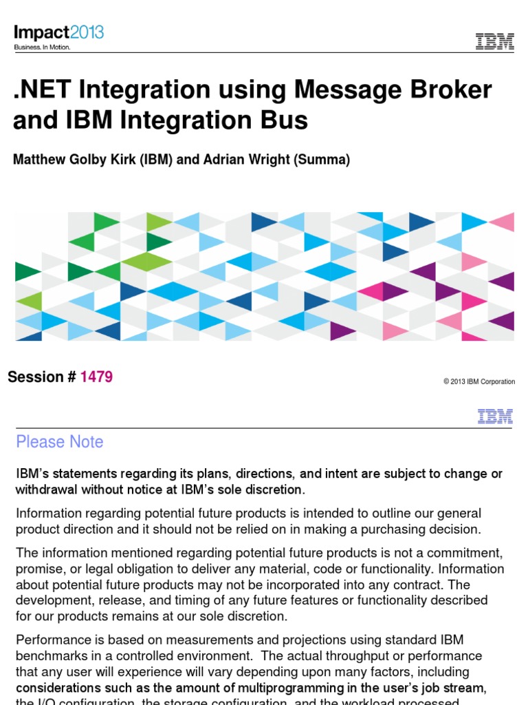 Net Integration Using Message Broker and Ibm Integration Bus | PDF ...