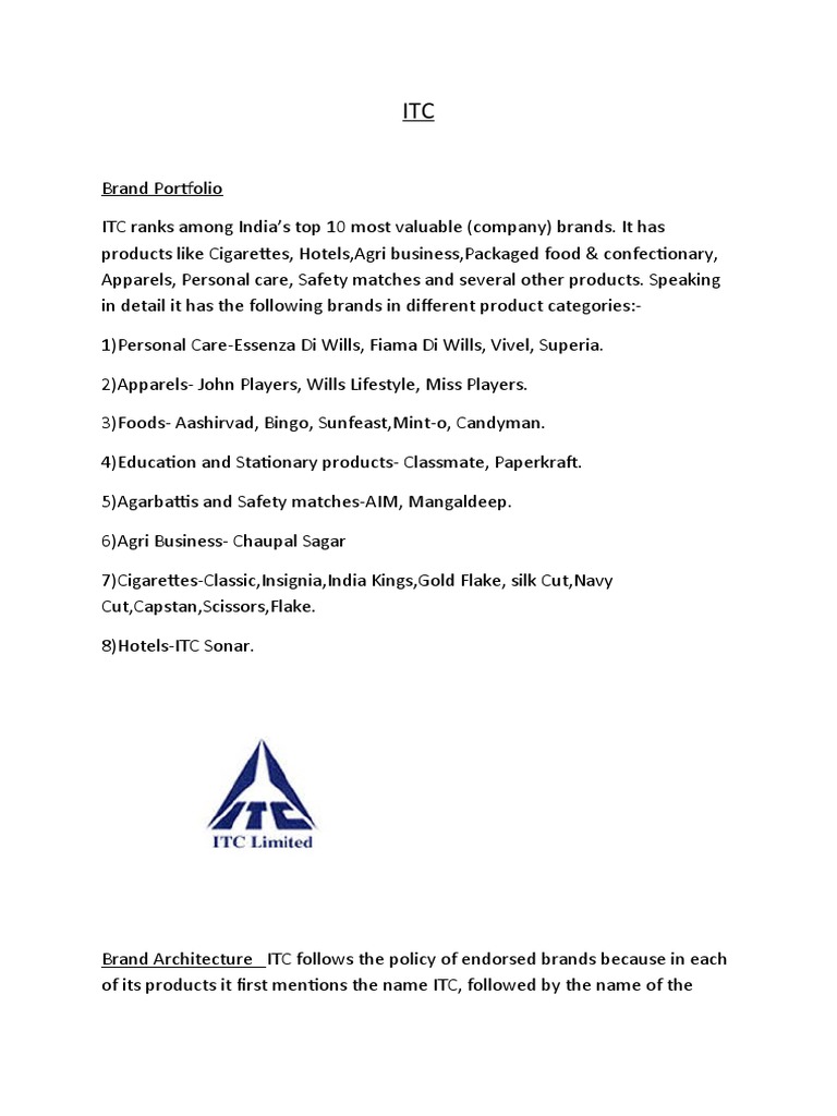 ITC-Brand Portfolio and Brand Architecture | PDF