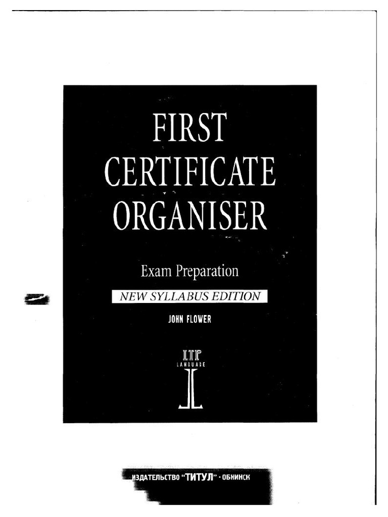 First Certificate Organiser | PDF