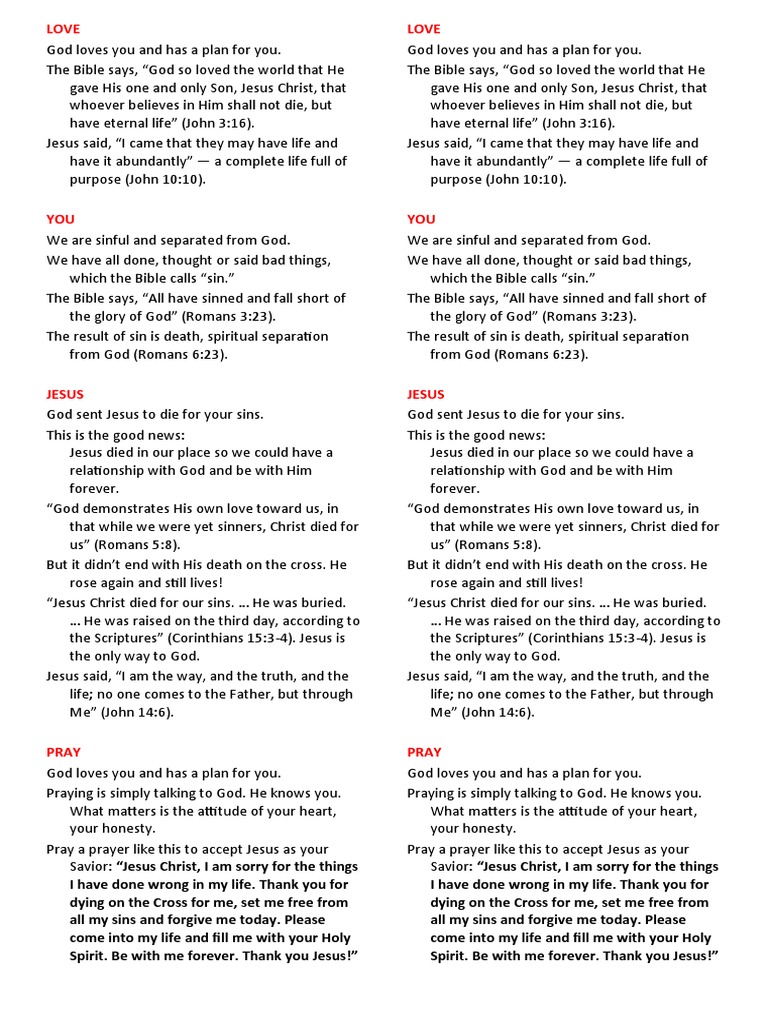 Salvation Pamphlet | PDF | Abundant Life | Eternal Life (Christianity)