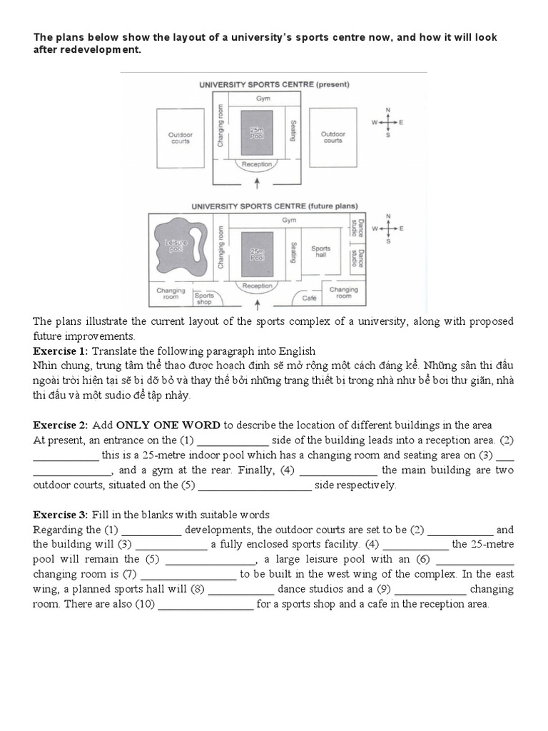 The Plans Below Show The Layout of A University's Sports Centre Now ...