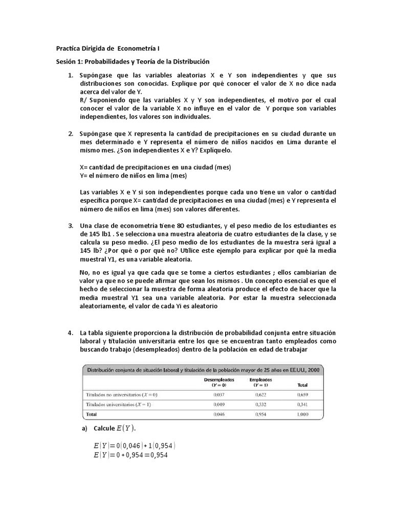 Practica Dirigida 1. | PDF | Muestreo (Estadísticas) | Media