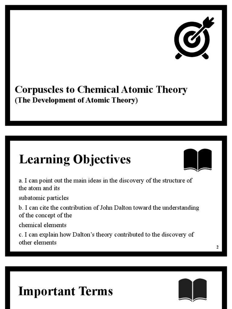 Lesson 5 - Corpuscles To Chemical Atomic Theory | PDF | Chemical ...