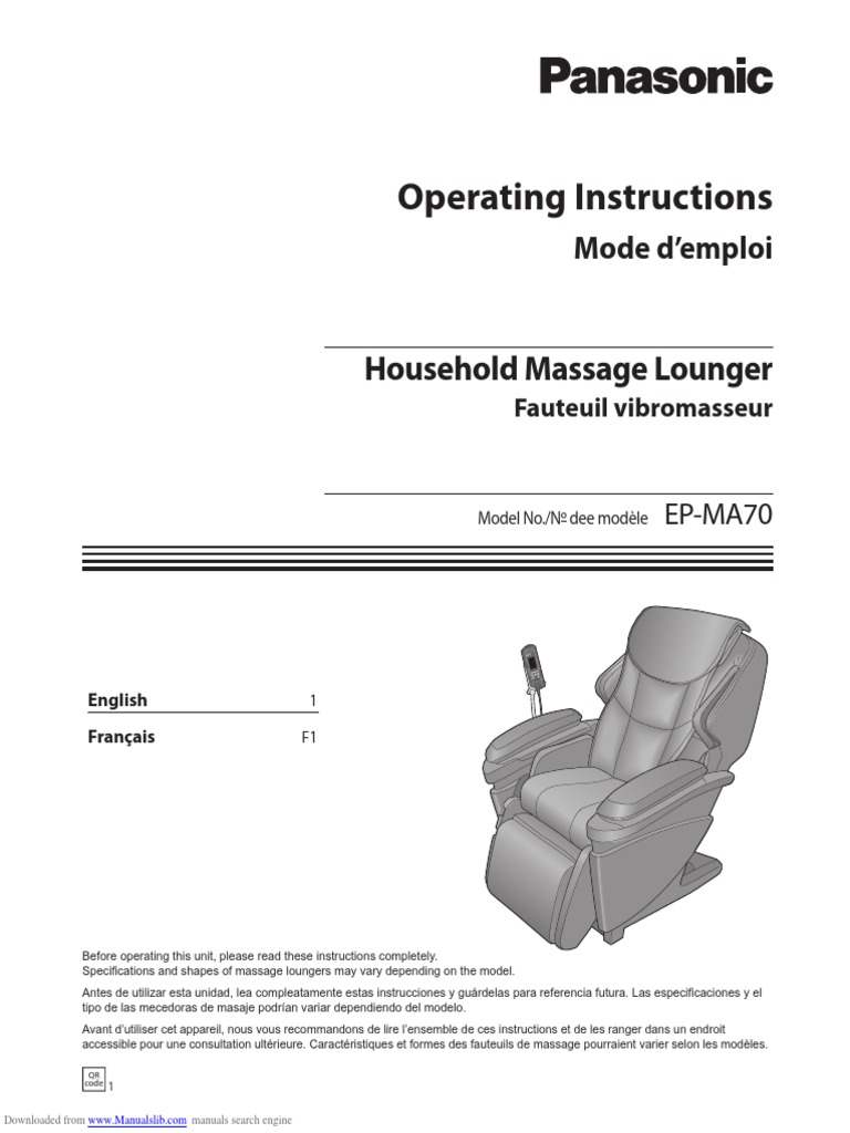 Household Massage Lounger Manual | PDF | Ac Power Plugs And Sockets | Chair