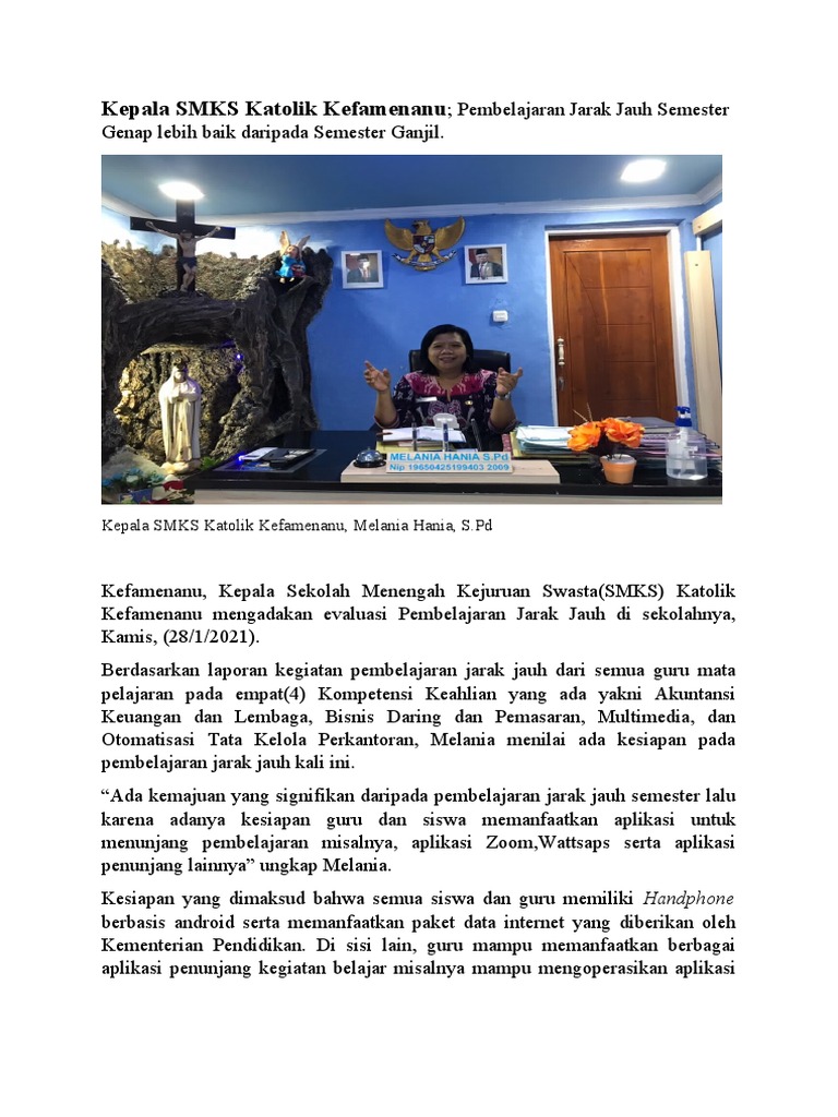 Kepala SMKS Katolik Kefamenanu | PDF