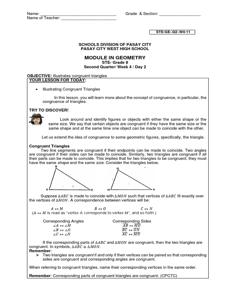 Module 1 2nd Quarter d11 | PDF | Classical Geometry | Euclid