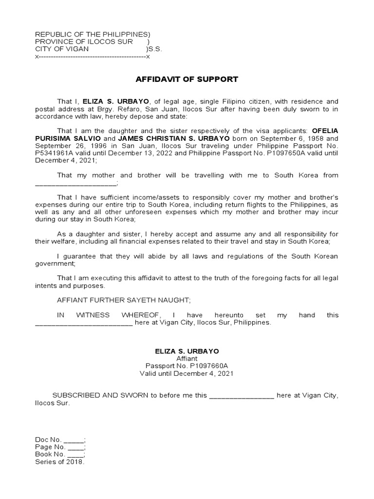 Affidavit of Support | PDF