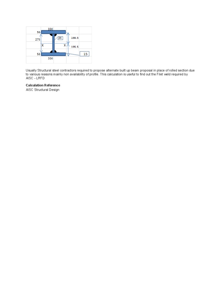 AISC-Weld Calculation For Built Up Beams | PDF
