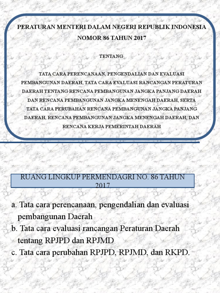 Permendagri No. 86 Tahun 2017 | PDF