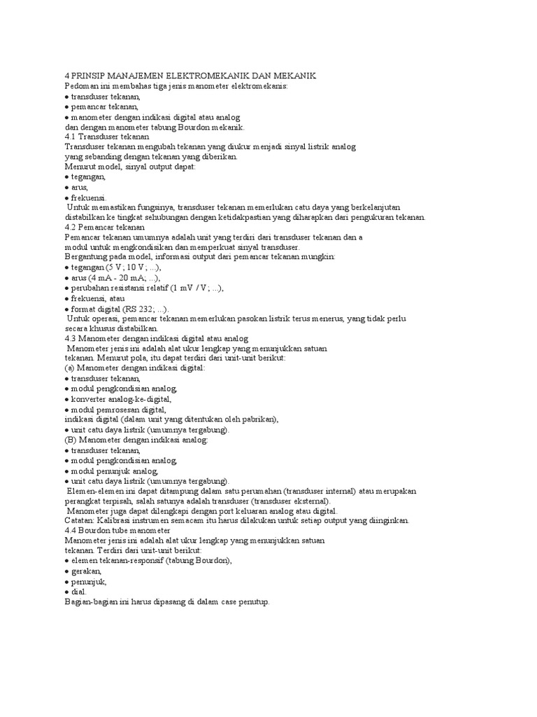Prinsip dan Kalibrasi Manometer Tekanan | PDF | Sains & Matematika