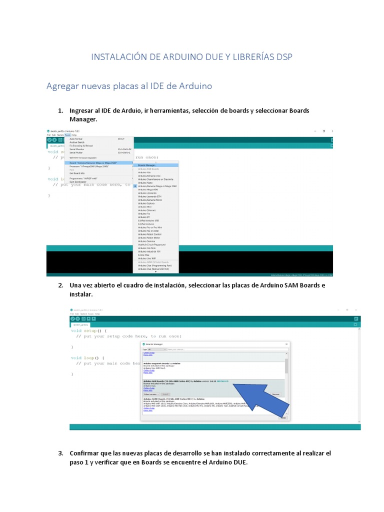 Instalación de Arduino Due y Librerías DSP | PDF
