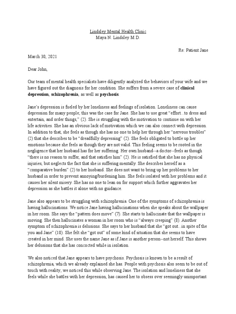 Write 1 | PDF | Schizophrenia | Psychosis