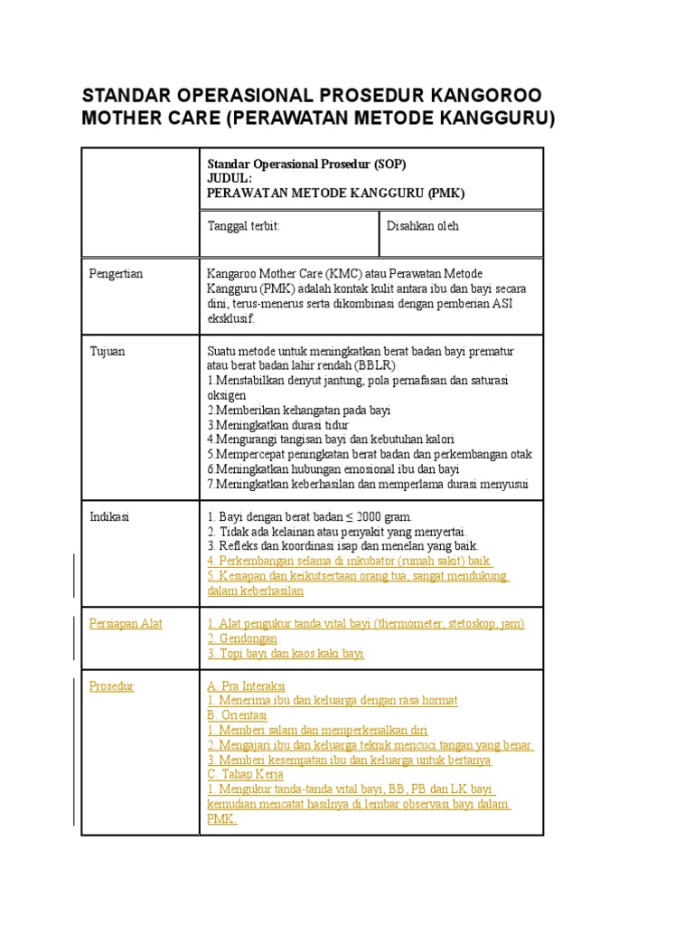 Spo KMC | PDF | Kesehatan Holistik