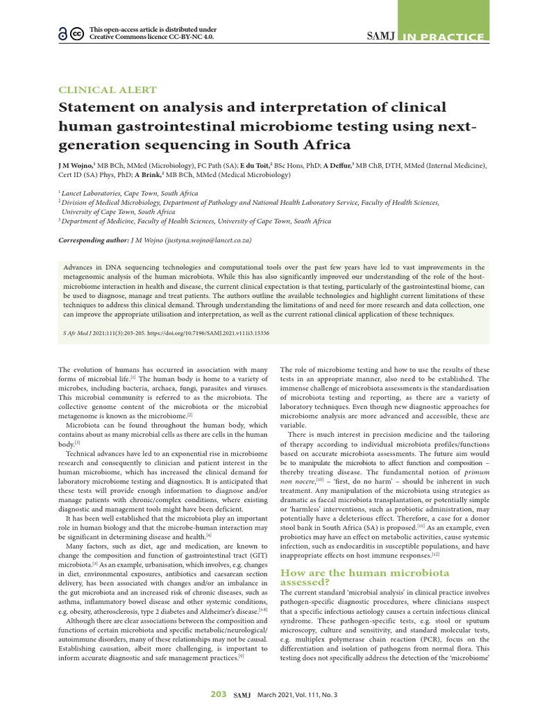 Statement On Analysis and Interpretation of Clinical Human ...