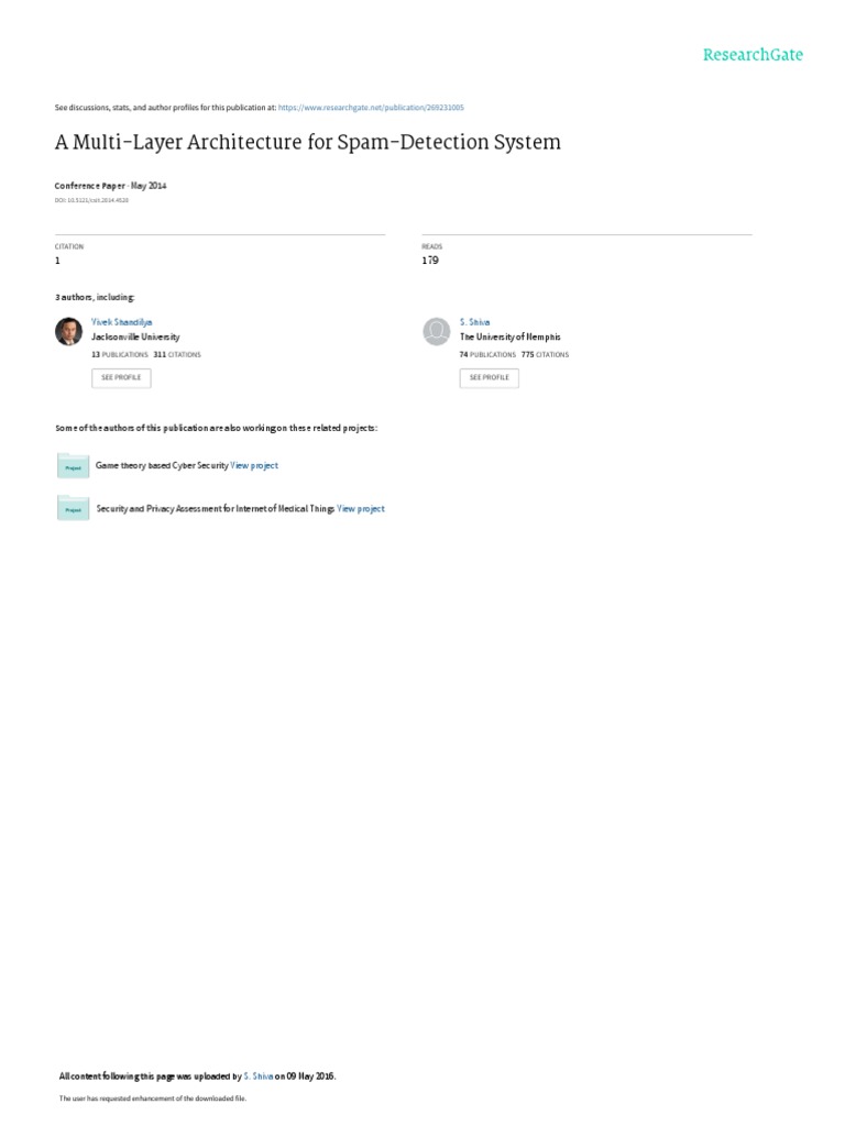 A Multi-Layer Architecture For Spam-Detection System: Conference Paper ...