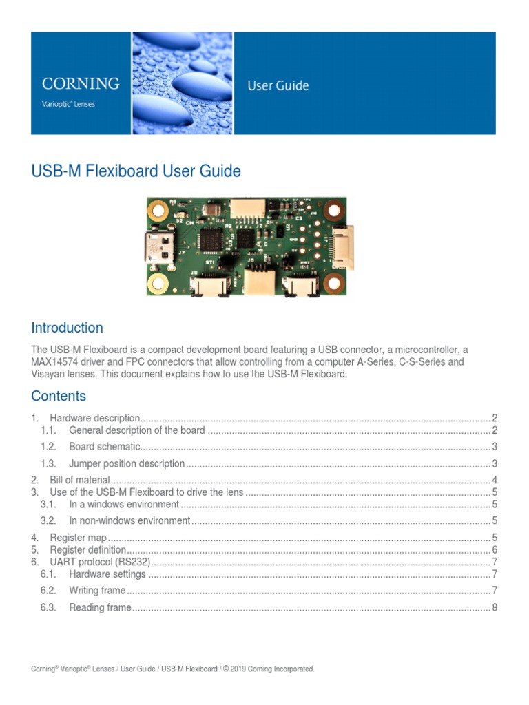 Corning Varioptic Lenses / User Guide / USB-M Flexiboard / © 2019 Corning Incorporated | PDF ...